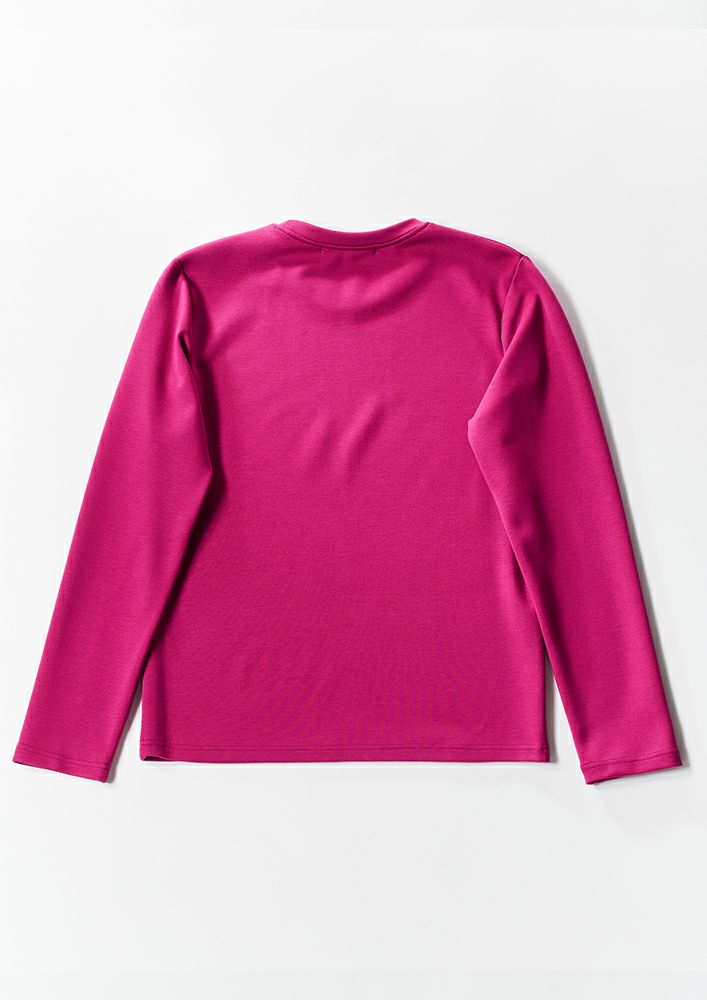 【AKM】DUALWARM MOIST PONTI L/S CREW-NECK -PINK-
