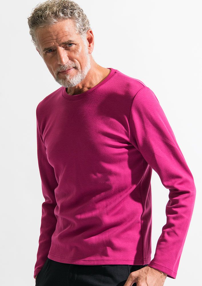 【AKM】DUALWARM MOIST PONTI L/S CREW-NECK -PINK-