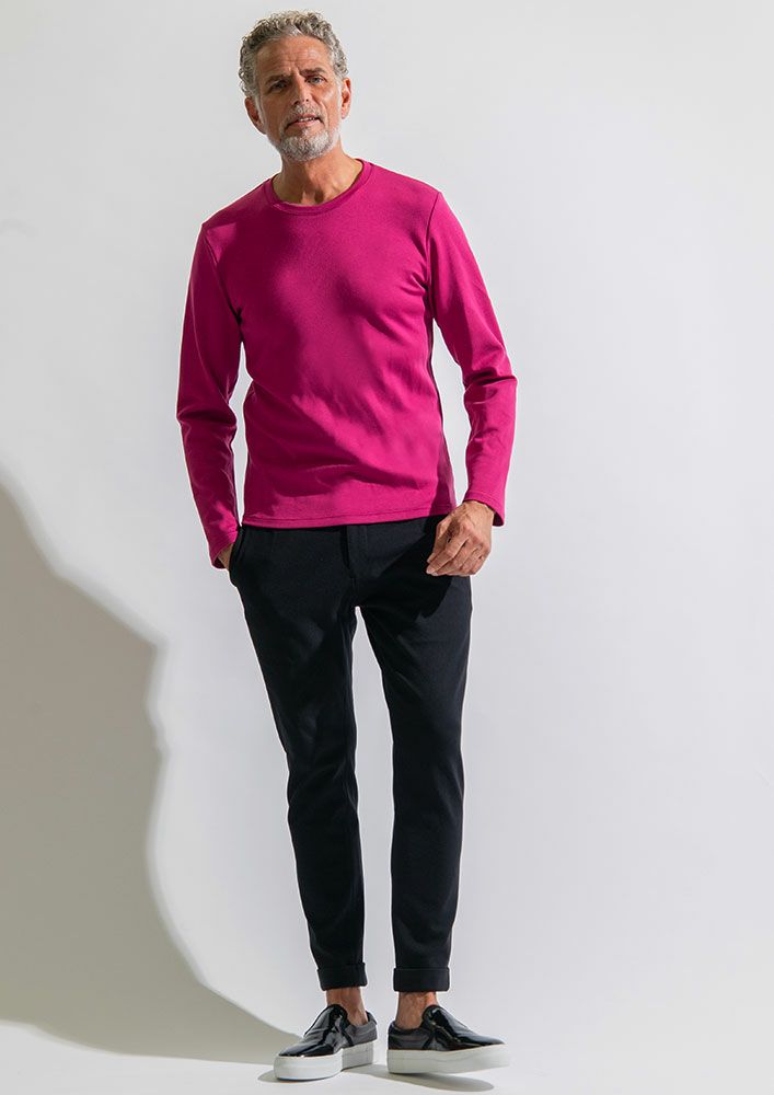 【AKM】DUALWARM MOIST PONTI L/S CREW-NECK -PINK-
